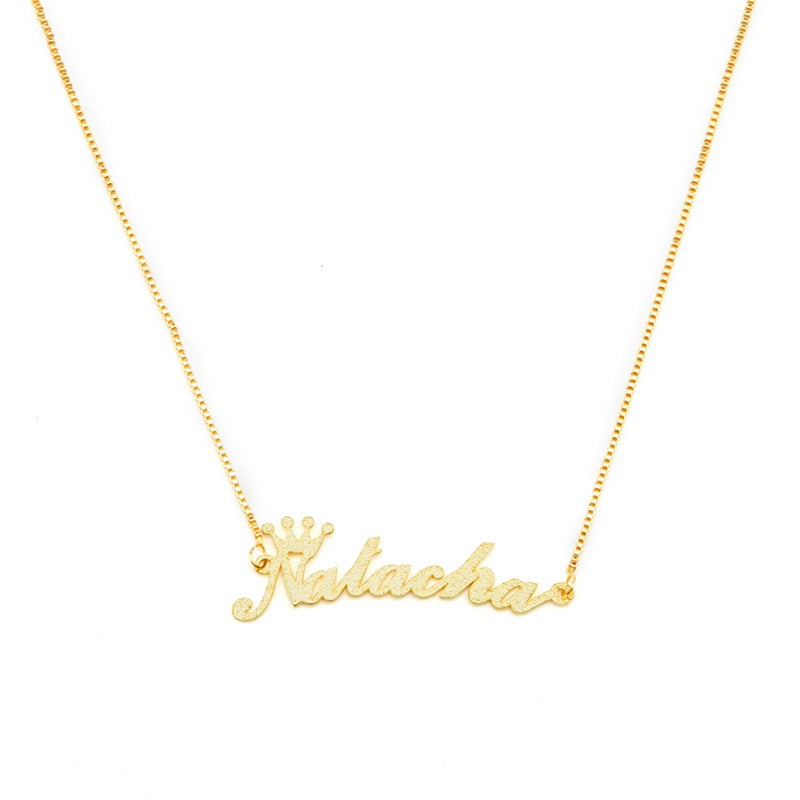 Frosted Crown Nameplate Necklace Custom Name Necklace – KoalaPrint